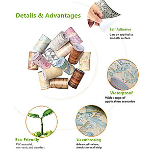 REDODECO Elegant Silver Grey Floral Molding Wallpaper Border Peel Stick Home Ceiling Decorative Border for Bathroom Living Room Kitchen 4inch by 16.4ft