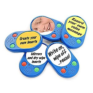 Talking Products, Voice Pad Voice Recorders, Communication Sound Buttons for Kids, 40 Seconds Recording, Pack of 5. Sensory Learning Resource for Practising Phonics and Speaking & Listening Activities