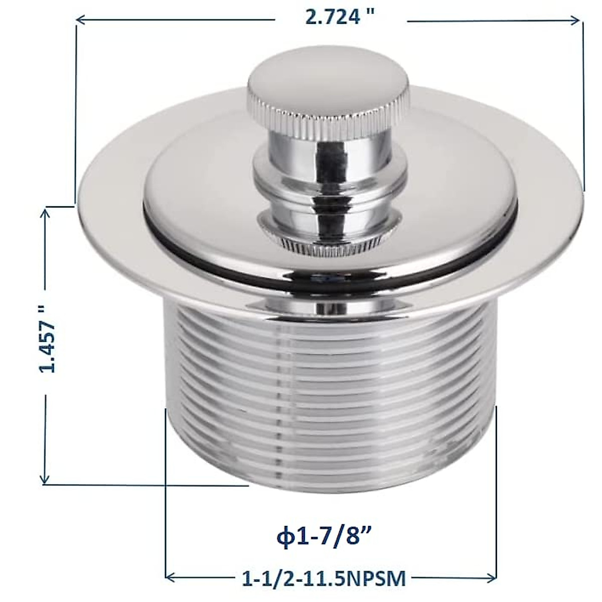 VATTNO Tub Drain Kit 1-7/8" Bathtub Drain Strainer for American Standard Tubs Bath Tub Drain Chrome Finish (02)
