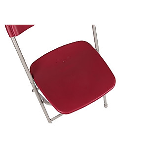BTEXPERT Red Plastic Folding Steel Frame Commercial High Capacity Event Chair Lightweight Wedding Party, Set of 1