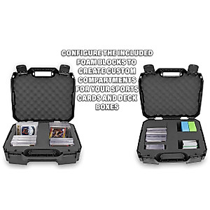 CASEMATIX Graded Card Case Compatible with 60+ BGS PSA FGS SGC Graded Sports Trading Cards, Rugged Graded Slab Card Storage Box with Custom Card Carrying Case Impact Absorbing Dual Foam Slots