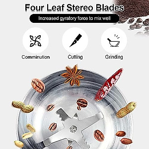 Electric Grinder 30s Quick Powder, Mini Electric Coffee Grinder Cereals, Nuts Beans Spices Grains Grinder Machine Multifunctional Home Blender Chopper