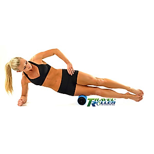 Travel Roller® Deluxe Foam Roller *Black* with Free Online Instructional Videos & Poster, Original (12.5" x 4.3")
