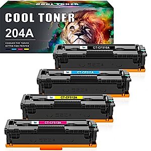Cool Toner Compatible Toner Cartridge Replacement for HP 204A CF510A Toner Color LaserJet Pro MFP M180nw M180n M181fw M154nw M154a CF511A CF512A CF513A Printer (Black Cyan Yellow Magenta, 4-Pack)