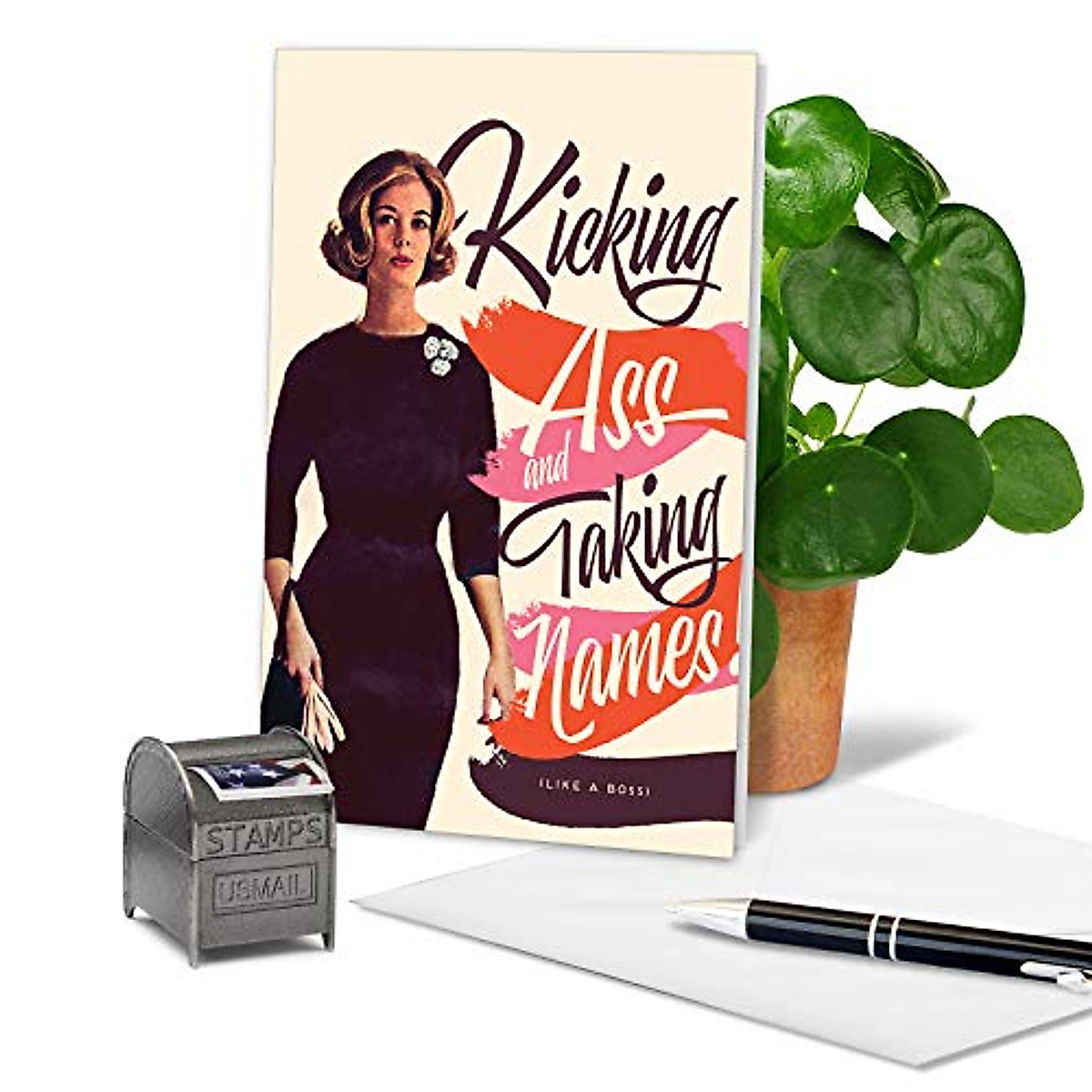 NobleWorks - 1 Funny All Occasion Card for Women - Blank Humor Notecard with Envelope - Taking Names C6679OCB