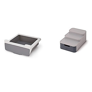Joseph Joseph, Drawer Under Shelf Cupboard Store & CupboardStore Compact 3 Tier Shelf Organizer with Drawer for Cabinet, Gray