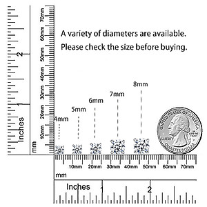 925 Sterling Silver Stud Earrings, 5mm Round Clear Cubic Zirconia Studs Earrings for Women Men