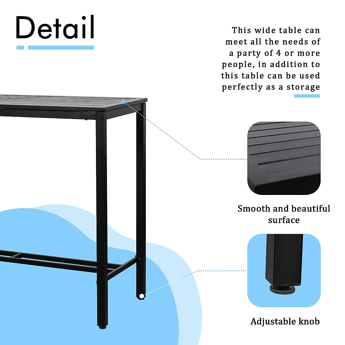 Shintenchi Patio Dining Sets, All Weather Textile Fabric Outdoor High Stool Bistro Set with 4 Bar Chairs and High Glass Table for Home, Backyard, Garden, Lawn, Porch, 5 Pieces
