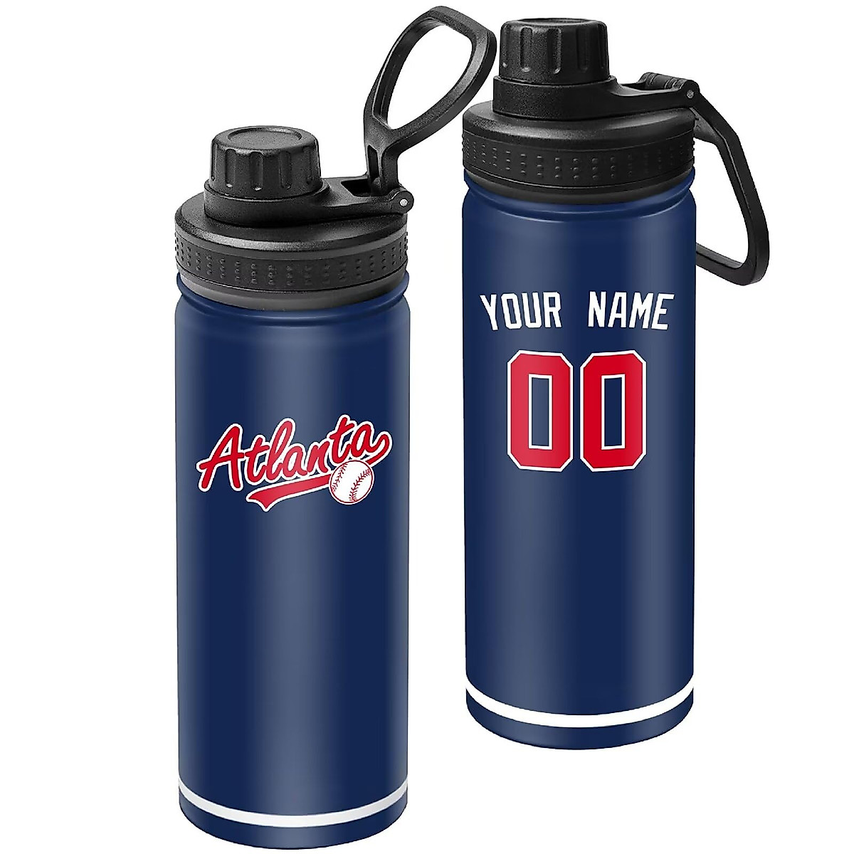 ANTKING Atlanta Tumbler Travel Mug Coffee Cup Custom Name Number for Men Women Youth Gifts