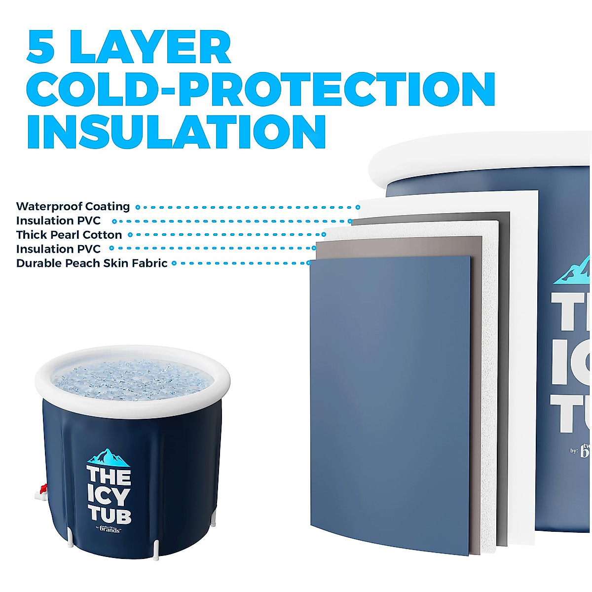 The Icy Tub - Ice Bath Tub, Cold Plunge Tub, for Athletes Recovery Inflatable Portable Tub Outdoor, Ice Water Plunge Pod Barrel Cold Therapy Pool