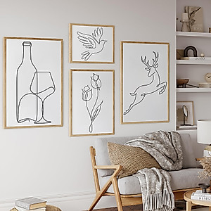 puthiac 16x20 Picture Frames for Wall - Minimalist 16x20 Oak Wood Frames, 16"x20" Picture Frame Wood, Natural Solid Wooden Picture Frames for Wall Art Photo and Prints(1 Pack, Beige)