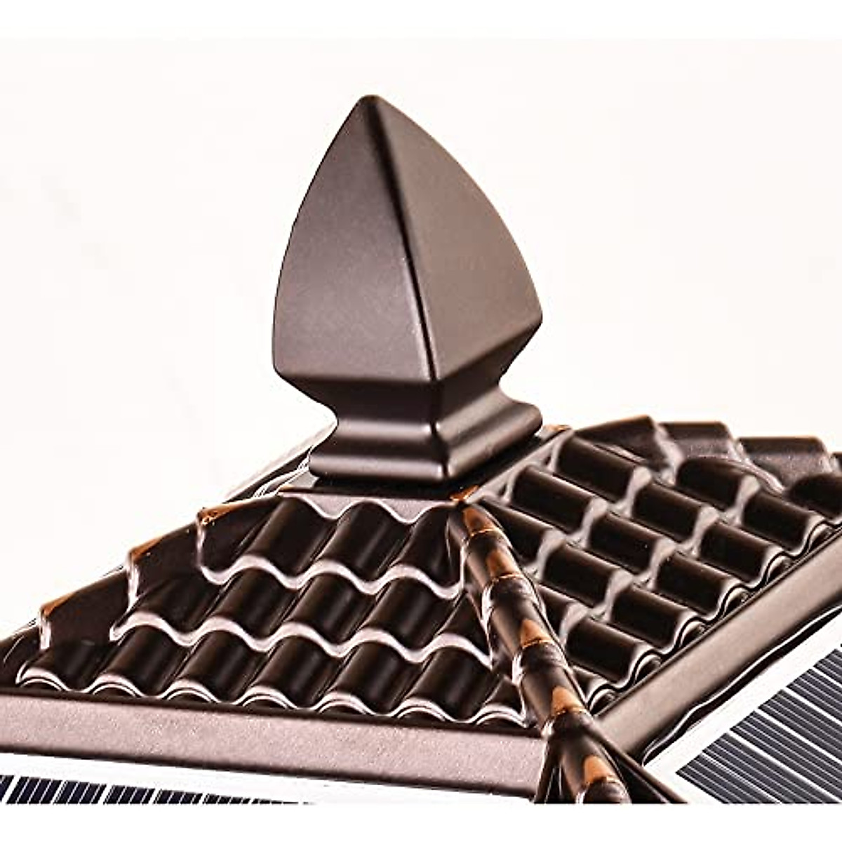 Post Lights Outdoor Simple Metal Solar Post Light IP55 Outdoor Waterproof Wall Post Light Control Villa Garden Pillar LED Night (B) ()