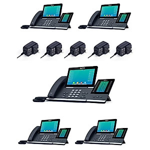 Yealink T57W IP Phone with EXP50 Expansion Module [5 Pack] - Power Adapters Included