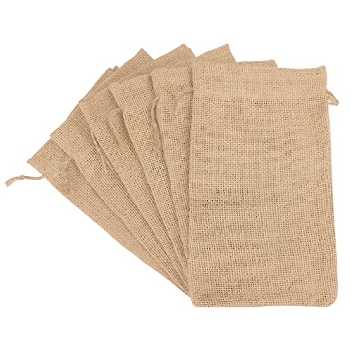 CleverDelights 6" x 10" Burlap Bags with Drawstring - 25 Pack