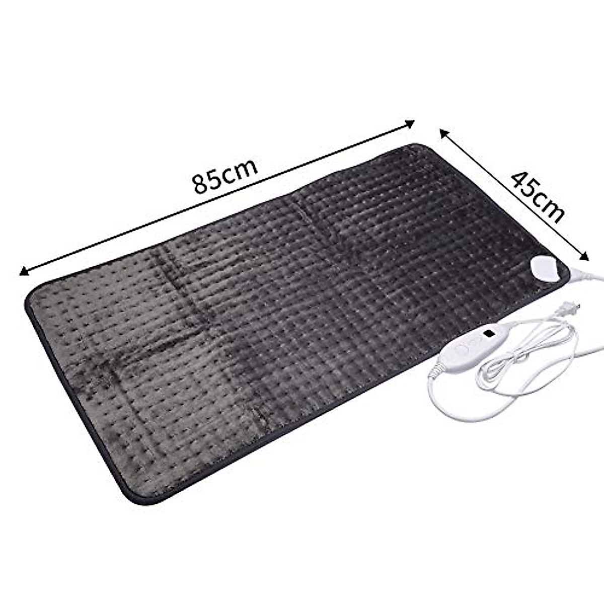 Ambershine 45cmx85cm XXXL King Size Heating Pad with Fast-Heating Technology&6 Temperature Settings, Flannel Electric Heating Pad/Pain Relief for Back/Neck/Shoulders/Abdomen/Legs (Dark Gray)