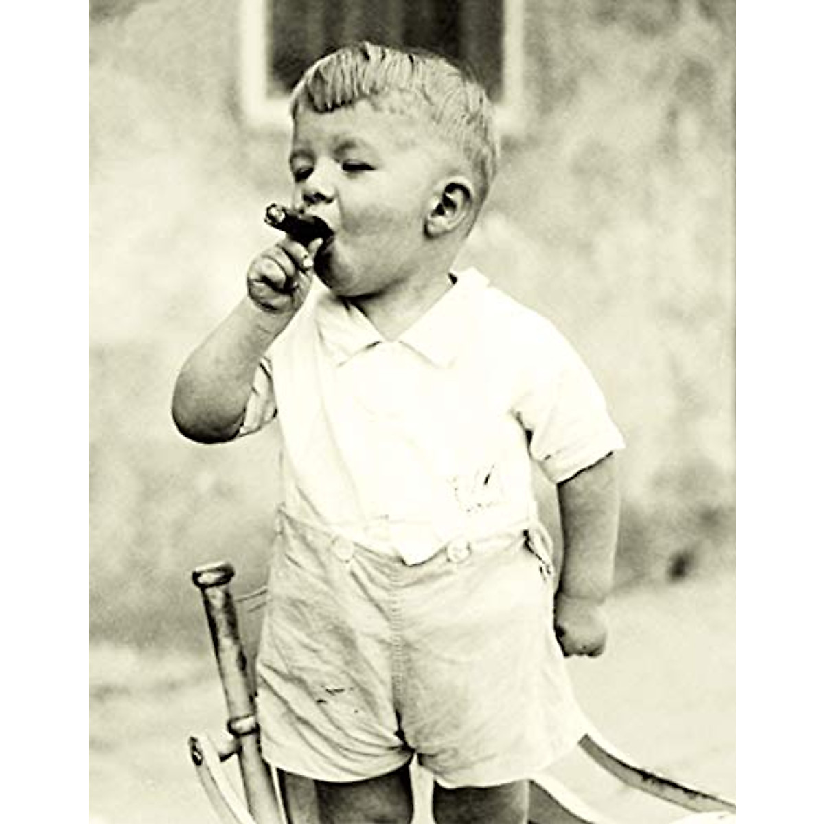 Photo Print of Young Boy Smoking Cigar - 11 x 14 Unframed Print - Unusual Art Prints