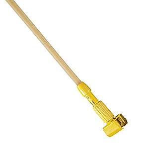 Rubbermaid Commercial Products Wood Mop Handle, 60-Inch, Lightweight Wet Mop Gripper with Heavy-Duty Clamp Handle for Floor Cleaning