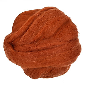 uxcell Needle Felting Wool, 3.5 Oz Nature Fibre Wool Yarn Roving for Wet Felting, Handcrafts, DIY Materials (Red Brown)