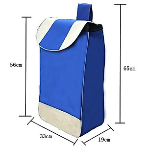 Folding Shopping Hand Cart Replacement Bag, Portable Waterproof Oxford Cloth Shopping Cart Backup Trolley Bags 4