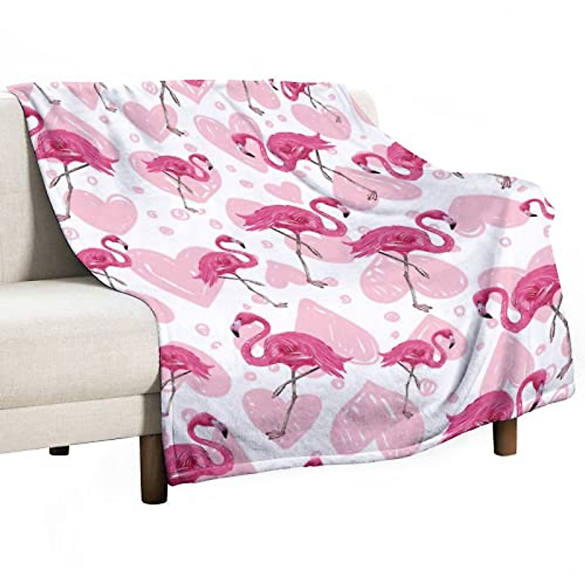 Flamingo Blanket Gifts, 40"x50" Cute Throw Blanket for Girls Women, Soft Warm Cozy Plush Flannel Blankets for Sofa Bed Couch