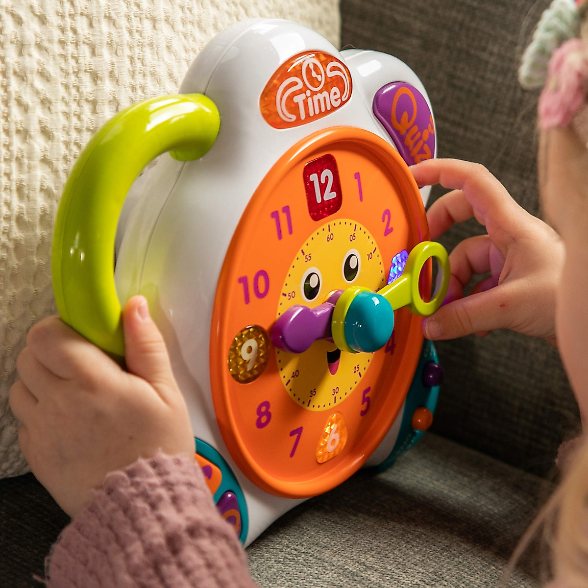 Fat Brain Toys Bilingual Learning Clock - Teach and Talk Learning Clock Teaching Toys & Tools for Ages 2 to 3