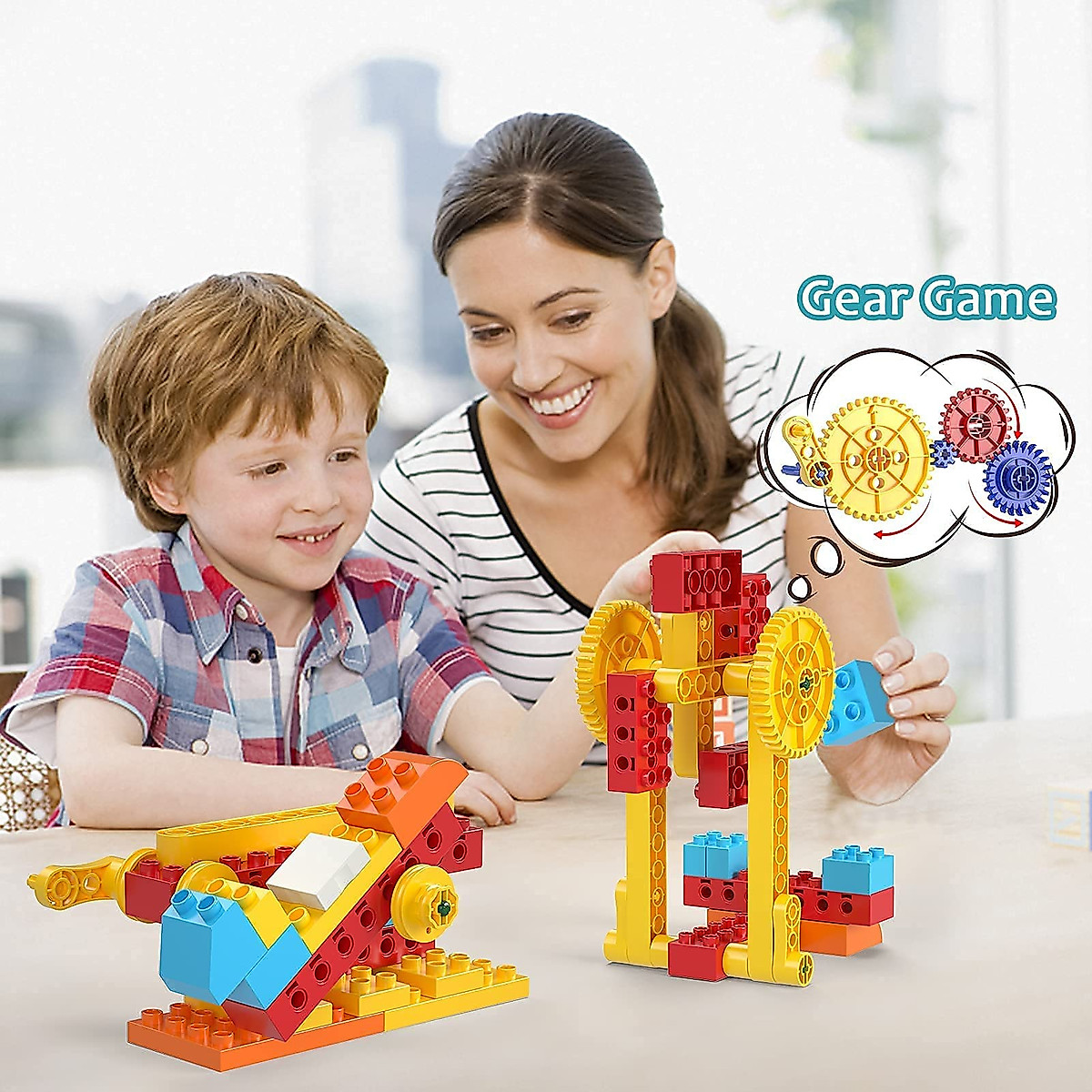 burgkidz Construction Building Toy Set: Science Learning Blocks Toys, Build Tools Vehicles Machines & Models; STEM Educational Kit for Boys & Girls 3 4 5 6 + Year Old