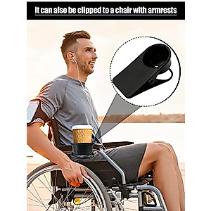 2PCS Drinking Cup Holder Clip, Kalolary Desk Bottle Cup Stand DIY Glass Clamp Storage Saucer Clip Water Coffee Mug Holder Saucer Clip Design for Home & Office, Black