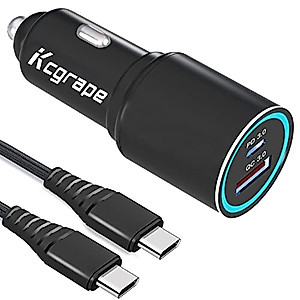 48W USB C Car Charger for iPhone 12 14 13 Pro Max,PD 30W&Quick Charge 3.0 Fast Cigarette Lighter Car Charger Adapter with Cable for Samsung Galaxy A52 A51 A71 A53 A13 5G/A32 A42 A12,Pixel 6 5A 4A XL