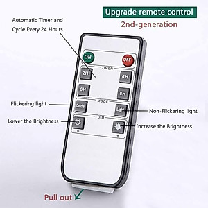 volnyus White Flameless Candles Set of 2 (3x9 inch) Flickering LED Wax Candles Battery Operated with Remote Control Timers for Fall Decor/Night Light/Fireplace/Party Dimmable Pillars Flat top