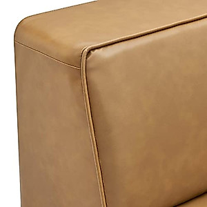 Modway Mingle Vegan Leather Sectional Sofa Corner Chair, Tan