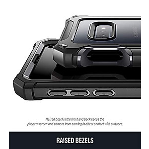 Poetic Galaxy S10e Rugged Clear Case, Full-Body Hybrid Bumper Cover, Support Wireless Charging, Includes Built-in-Screen Protector, Guardian Series, Case for Samsung Galaxy S10e 2019, Black