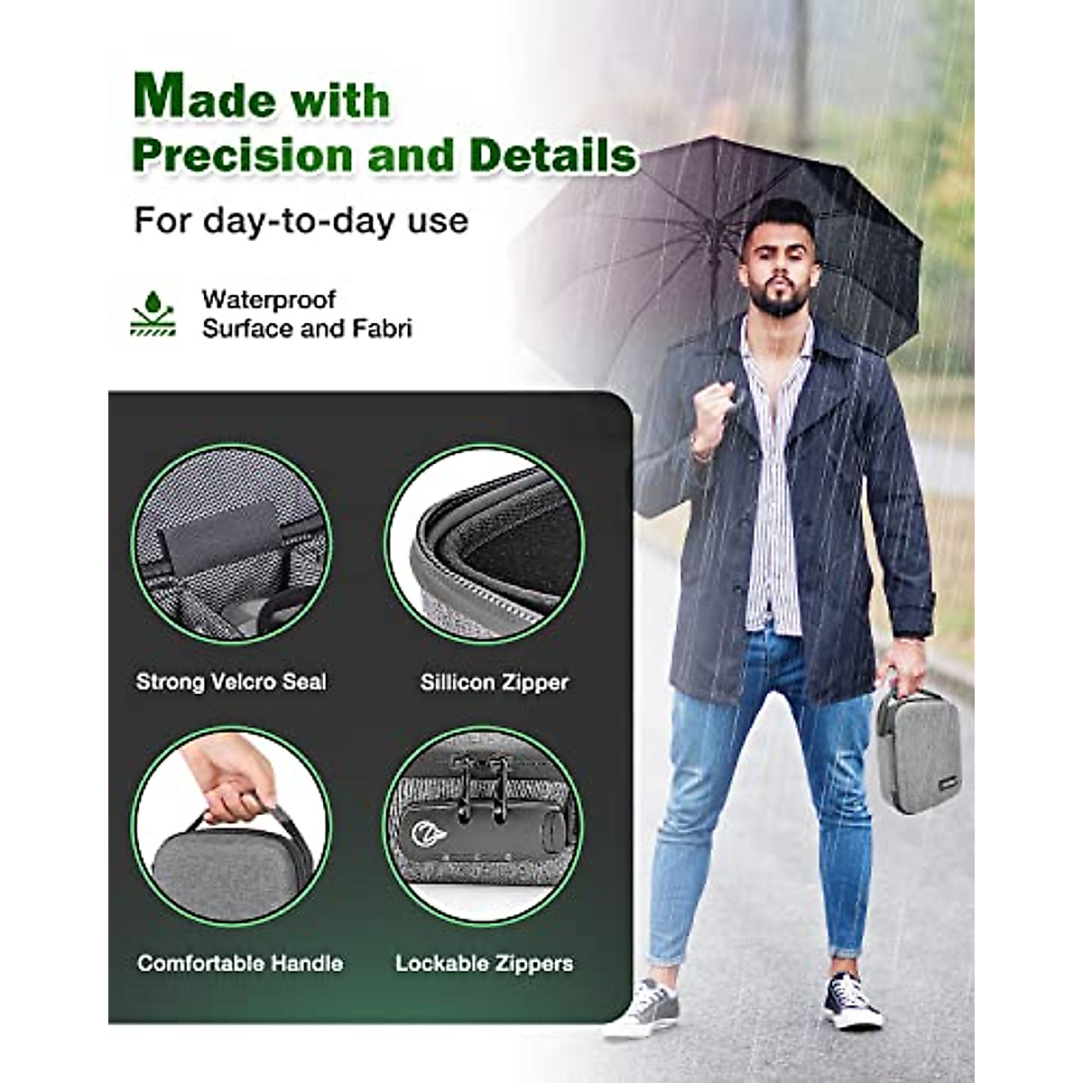 OZCHIN Portable Protection Hard EVA Case with Combination Lock Medicine Lock Bag Storage Case Container Travel Protective Carrying Storage Bag