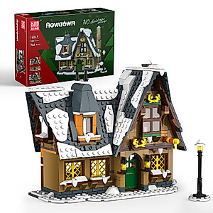 Mould King Christmas Cottage House Alone Building Sets Toy, STEM Project Educational Building Kit Toys, Holiday Presents for Kids 8 9 10 11 12 13 14 Years Old(766 Pieces)