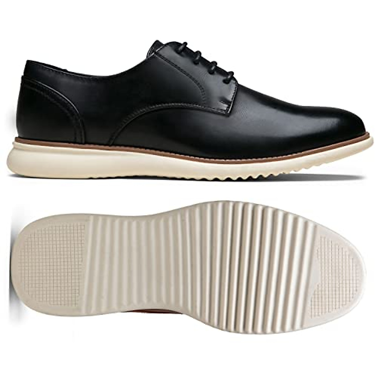 Jousen Men's Black Dress Shoes Formal Lace Up Casual Dress Shoes for Men Oxfords Shoes (AMY733 Black 10)