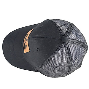 OASCUVER Bigfoot Gifts for Men Women, Bigfoot Mesh Trucker Hat, Leather Sasquatch Snapback Baseball Cap, Embroidered Wild Big Foot Decorations for Outdoor Exploration, Hunting, Hiking, Camping