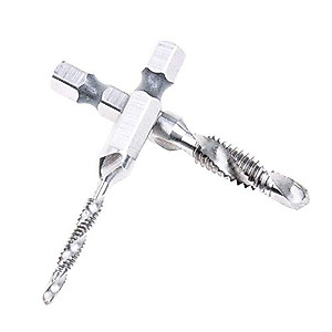 AUTOTOOLHOME 6 Pack Combination Drill and Tap Bit Set 6-32nc 8-32nc 10-32nc 10-24nc 12-24nc 1/4-20nc Screw Tap Drill Bits for Drilling Tapping Countersinking