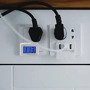 Aobao 2pcs Plug in Volt Meter, Flat US Plug AC 80-300V LCD Digital Voltmeter Voltage Test Monitor AC 110V 220V Voltage Meter for Household Plug into Outlet to Measure Voltage