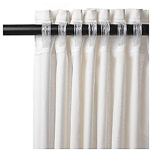 IKEA Ritva 401.119.92 White Curtain Set, 2 Panels with Tie-Backs - Size: W: 57" x L98, 100% Cotton, Pair of 2