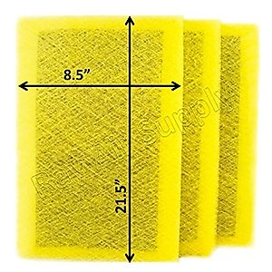 RAYAIR SUPPLY 10x24 MicroPower Guard Air Cleaner Replacement Filter Pads (3 Pack) Yellow
