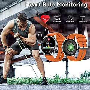 Smart Watch for Men Women Waterproof HD Fitness Tracker Watch with Heart Rate Monitor Sleep Tracker Pedometer Smartwatch Compatible with iPhone Samsung
