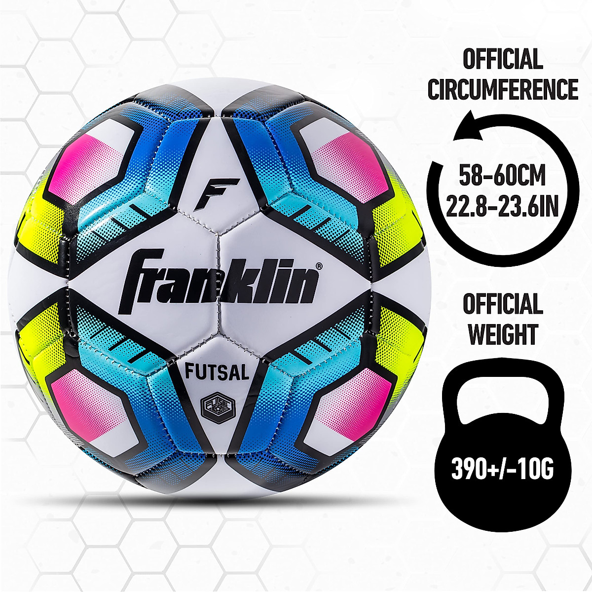 Franklin Sports Futsal Ball - Low Bounce Futsal and Indoor Soccer Training Ball - Heavy Indoor + Outdoor Futsal Ball - Size 3-6 Pack with Pump