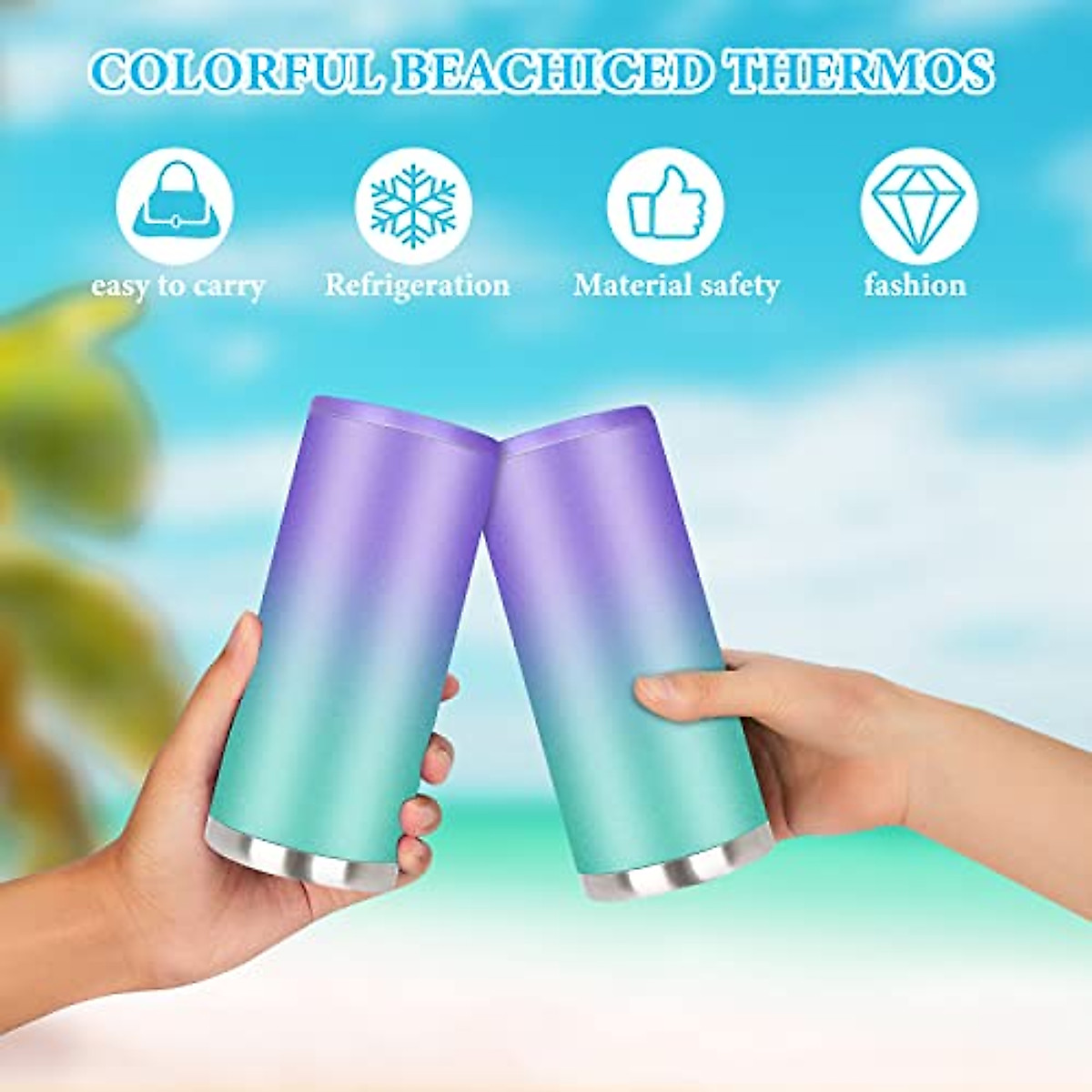 Slim Can Cooler, 12oz Skinny Can Cooler Insulated To Keep Your Drink Cold, Can Holder Sleeve for Slim Beers, Hard Seltzers, Beverages and Soda (Gradient Purple)