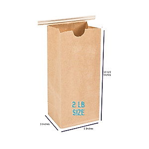 Resealable Kraft Tin Tie Poly-lined Bags Coffee Bags Reclosable Tin Tie Bags without window - 2 Lb - 50 Pack
