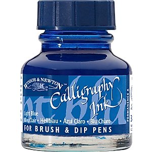 Winsor & Newton Calligraphy Ink, 30ml (1-oz) Bottle, Light Blue