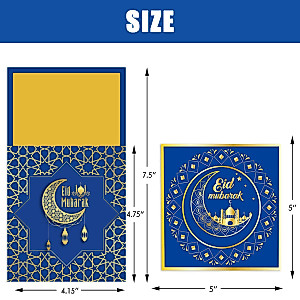 Eid Mubarak Napkins Paper,18 Count Cutlery Holders and 36 Count Ramadan Napkins Lucky Cutlery Decorative Utensil Holders for Ramadan Table Disposable Decorations