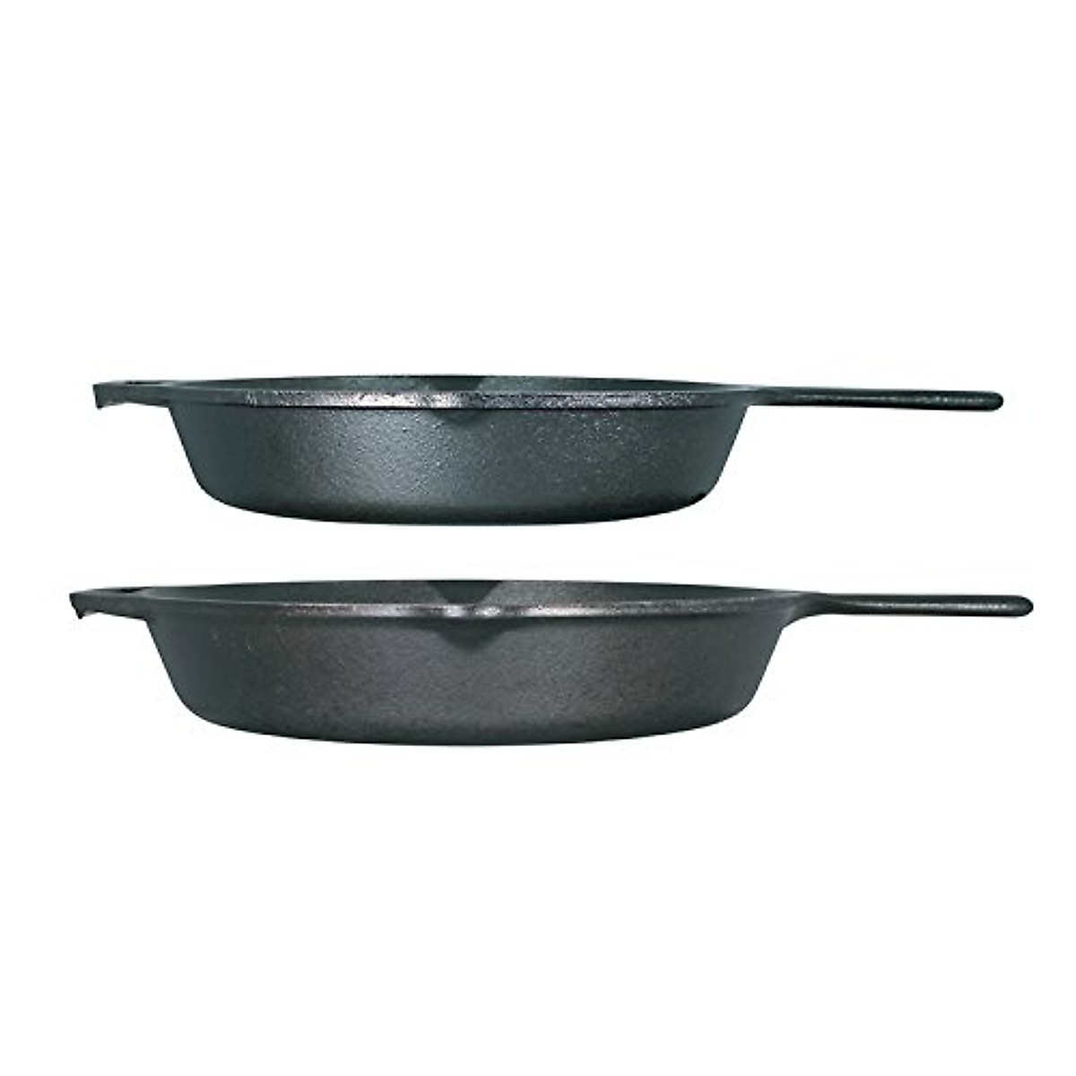 Lodge Seasoned Cast Iron 2 Skillet Bundle. 12 inches and 10.25 inches Set of 2 Cast Iron Frying Pans