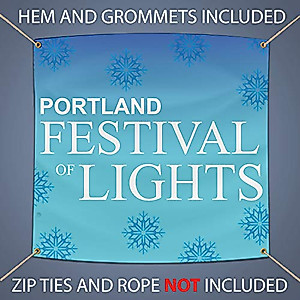 BANNER BUZZ MAKE IT VISIBLE Festival of Lights Banner, Celebrate Festival Sign, 11 Oz Vinyl, Metal Grommets & Hemmed Edges, Perfect for Outdoor Home Garden Decor Banner (4' X 2')