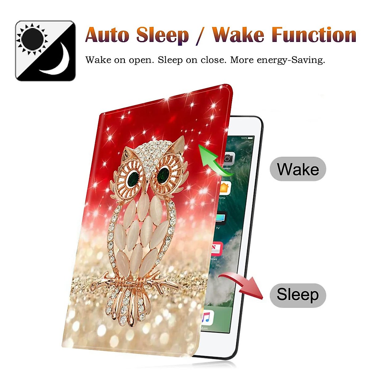 for Samsung Galaxy Tab A8 10.5 2022 Slim Case with Adjustable Stand Cover with Auto Wake/Sleep Smart Cover for Samsung Galaxy A8 10.5 Inch（SM-X200/X205/X207）- Owl on Pink Background