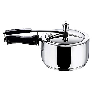 Vinod Pressure Cooker Stainless Steel – Inner Lid - 3.5 Liter – Sandwich Bottom – Indian Pressure Cooker – Induction Friendly Cooker – Best Used For Indian Cooking, Soups, and Rice Recipes, Quinoa