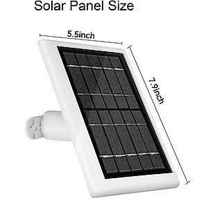 Ring Camera Solar Panel Charger,5W Solar Panels for Ring Stick Up Cam/Ring Spotlight Cam Battery/Spotlight Cam Plus/Spotlight Cam Pro/Outdoor Wireless Security Camera (1, White)